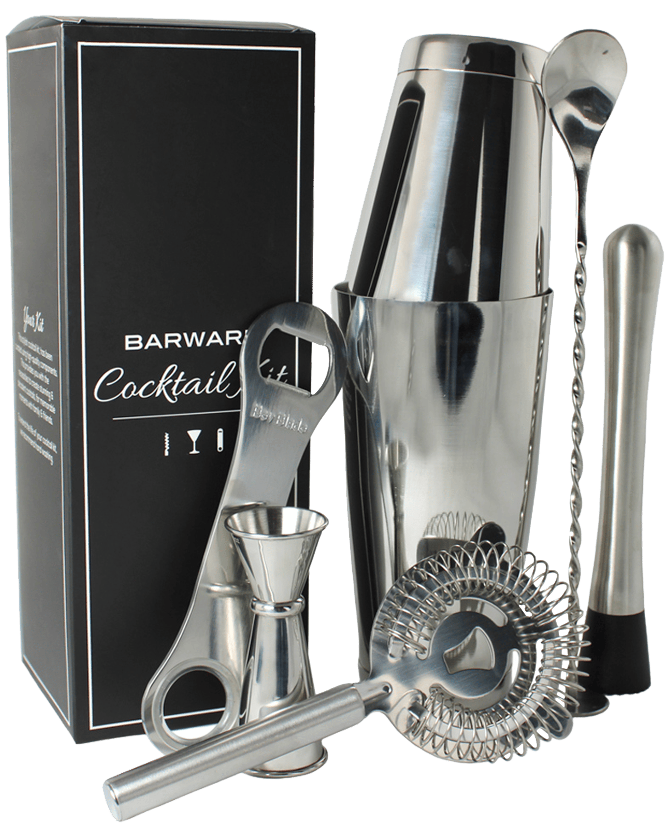 Buy Bev-equip Cocktail Kit 7 Piece Stainless Steel In Gift Box Online ...