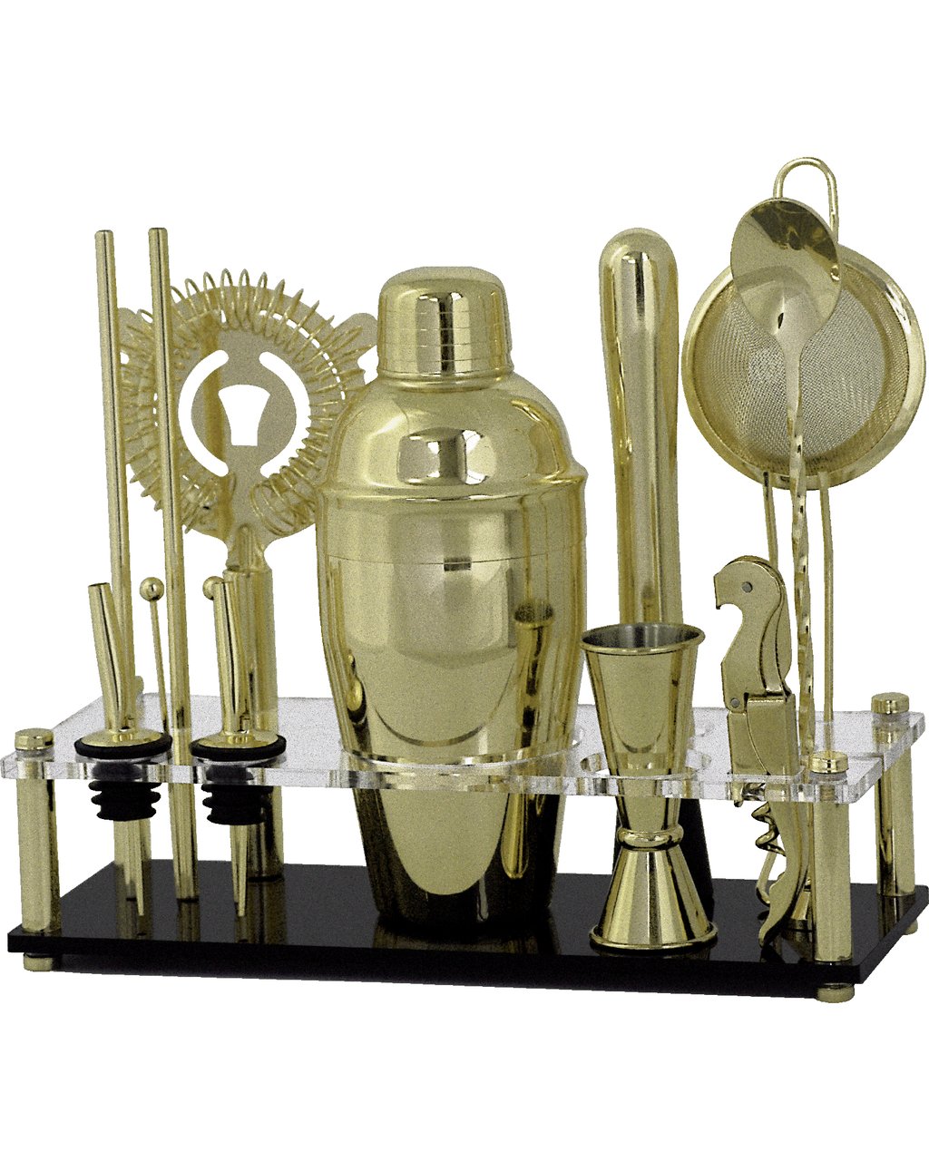 Buy Barware Complete Cocktail Kit With Stand - Gold Online @Lowest Price