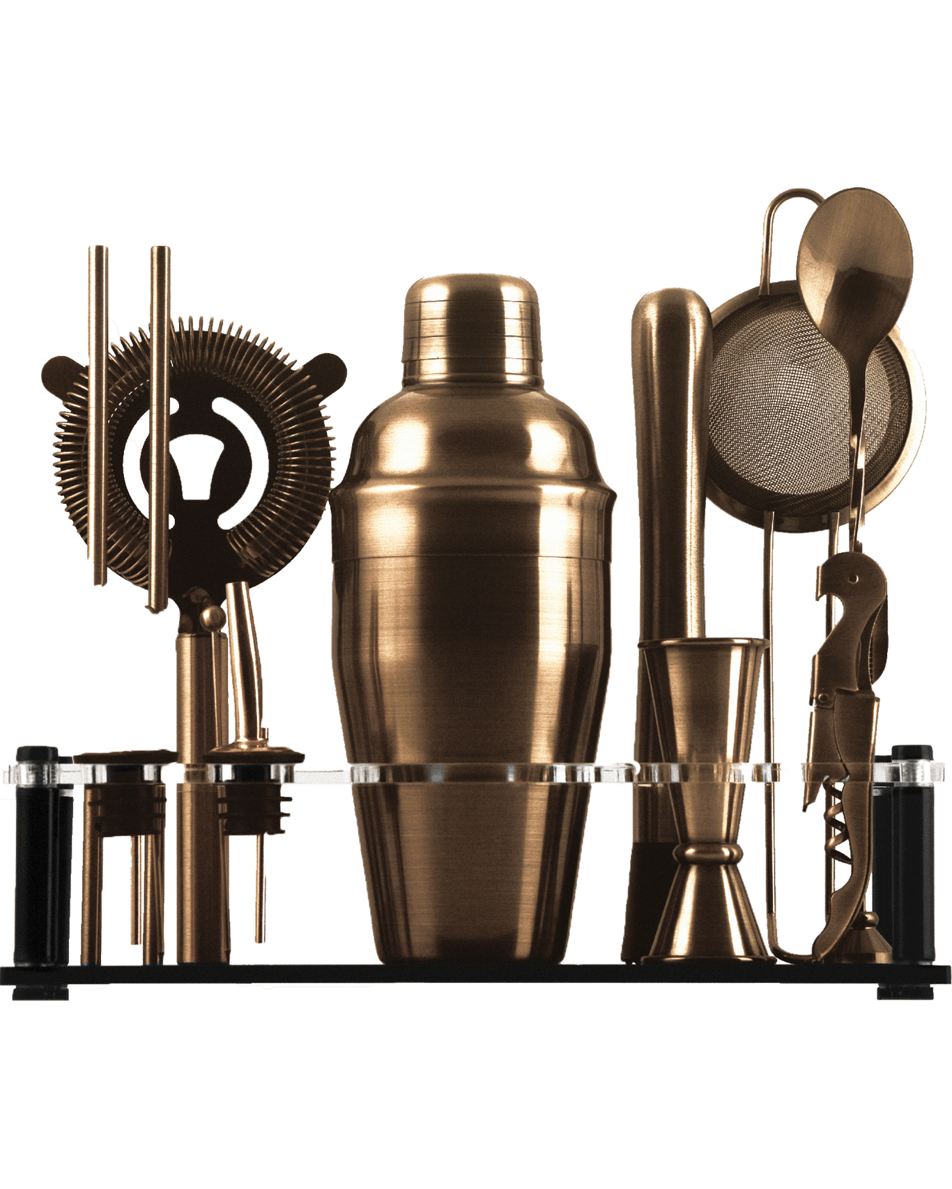 Buy Barware Complete Cocktail Kit With Stand - Antique Copper Online ...