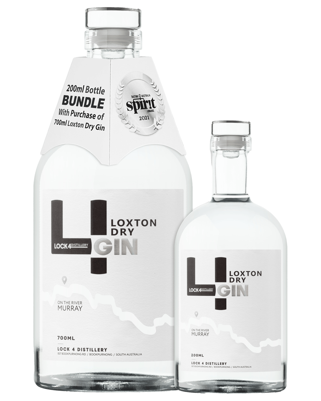 Lock 4 Distillery Loxton Dry Gin 700ml Plus 200ml Bottle Bundle ...