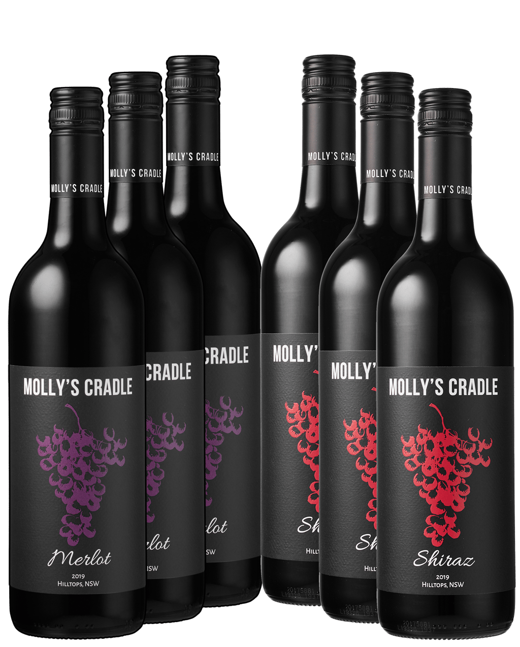 Molly's Cradle Red Wine Mixed Pack - Hilltops Shiraz & Merlot 2019 ...