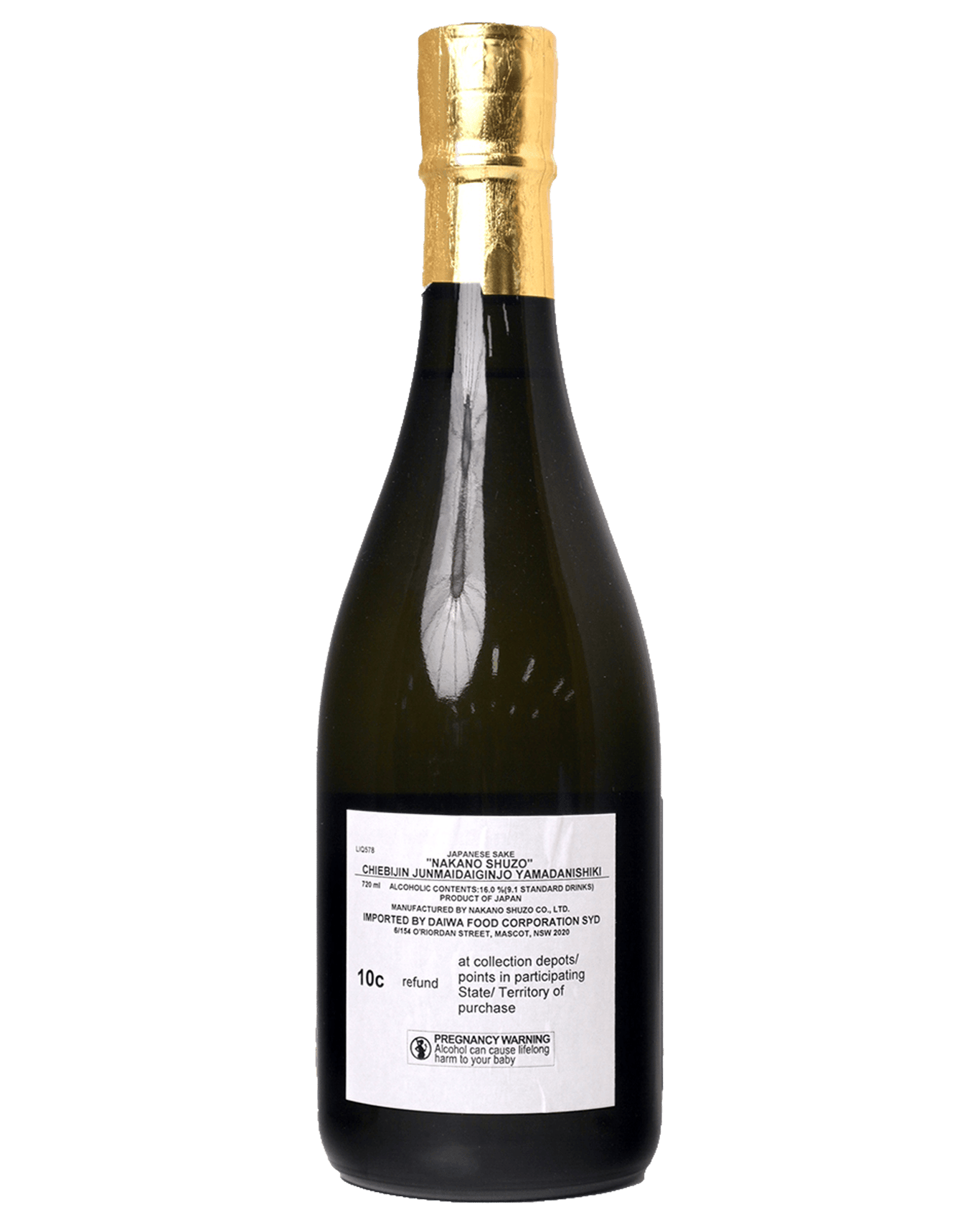 Buy Chiebijin Junmai Daiginjo Yamada Nishiki 720ml Online (Low Prices) from Dan Murphy's