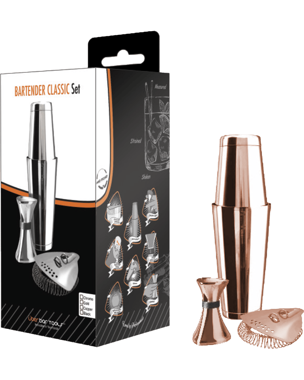 Buy Uber Bar Tools Bartender Classic Set - Copper Online @Lowest Price