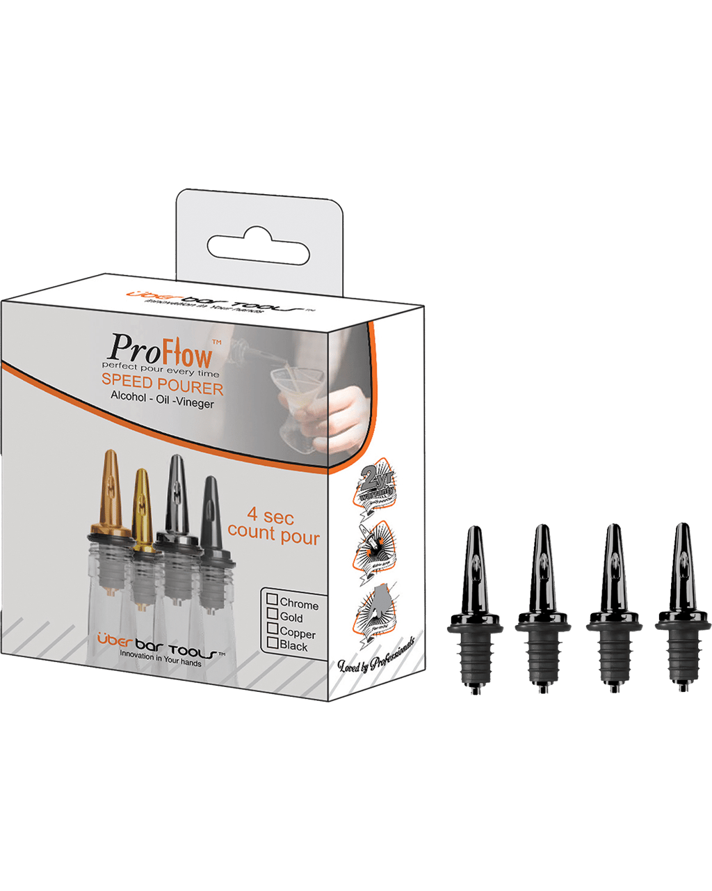 Buy Uber Bar Tools Gift Pack 4 Proflow™ Speed Pourers Black Online ...