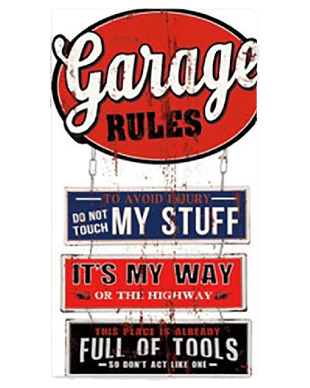 Buy Men's Republic Retro Bar Sign Garage Rules Online @Lowest Price
