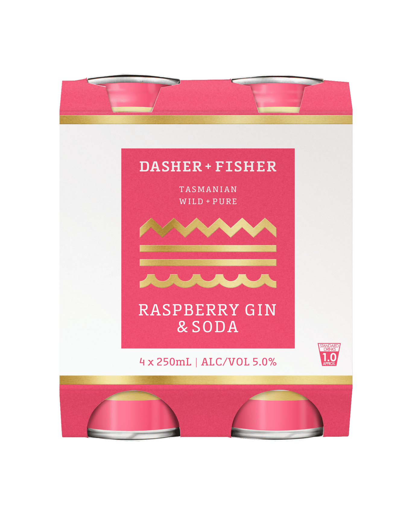 Buy Dasher + Fisher Raspberry Gin & Soda 250ml X 4 Online @Lowest Price