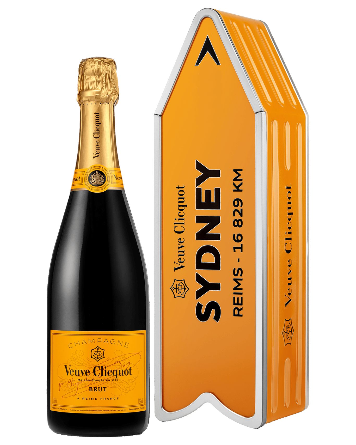 Buy Veuve Clicquot Brut Yellow Label Champagne Personalised Arrow Tin ...