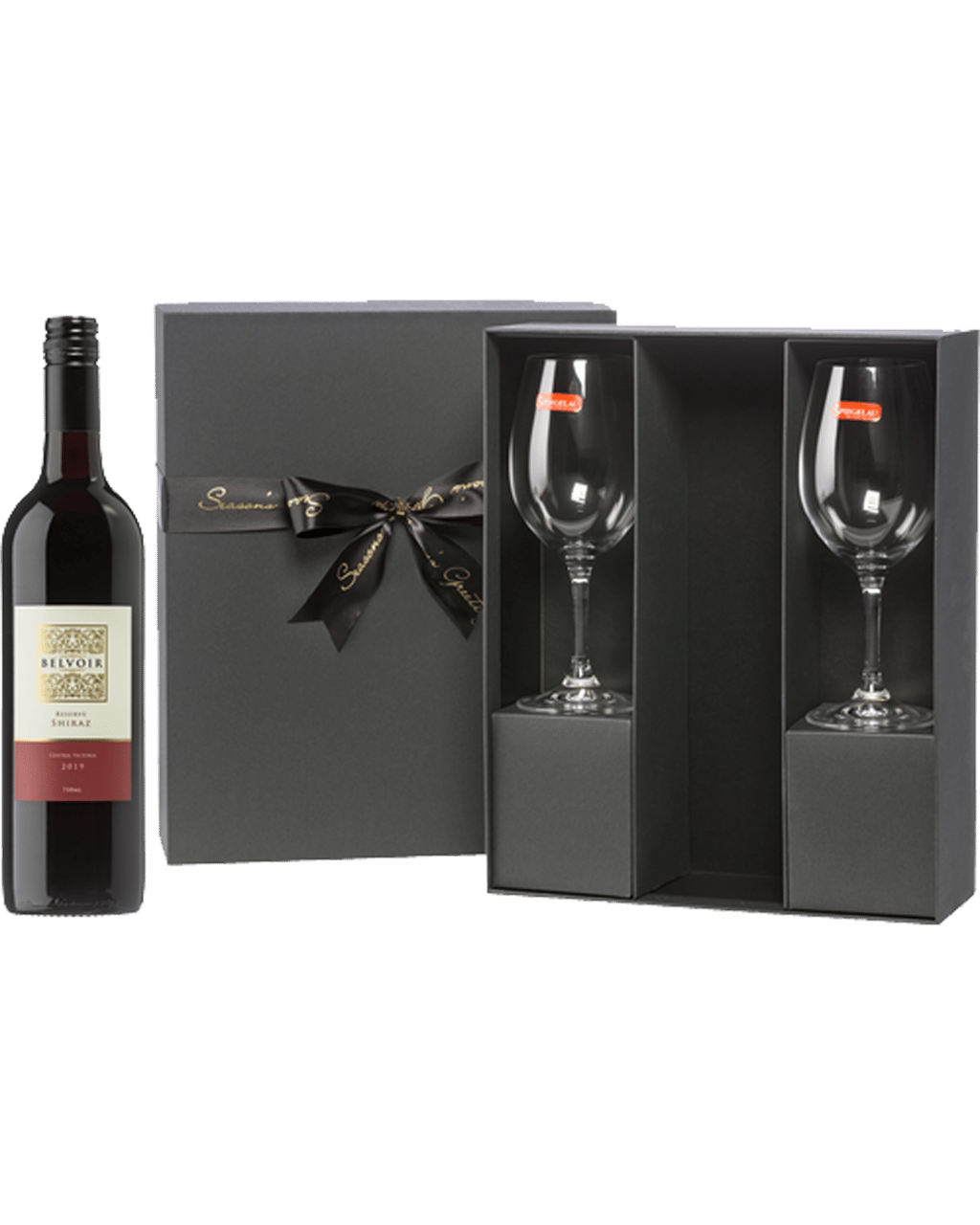 Buy Cellar 17 Belvoir Shiraz Christmas Premium Black Gift Box & Glasses ...