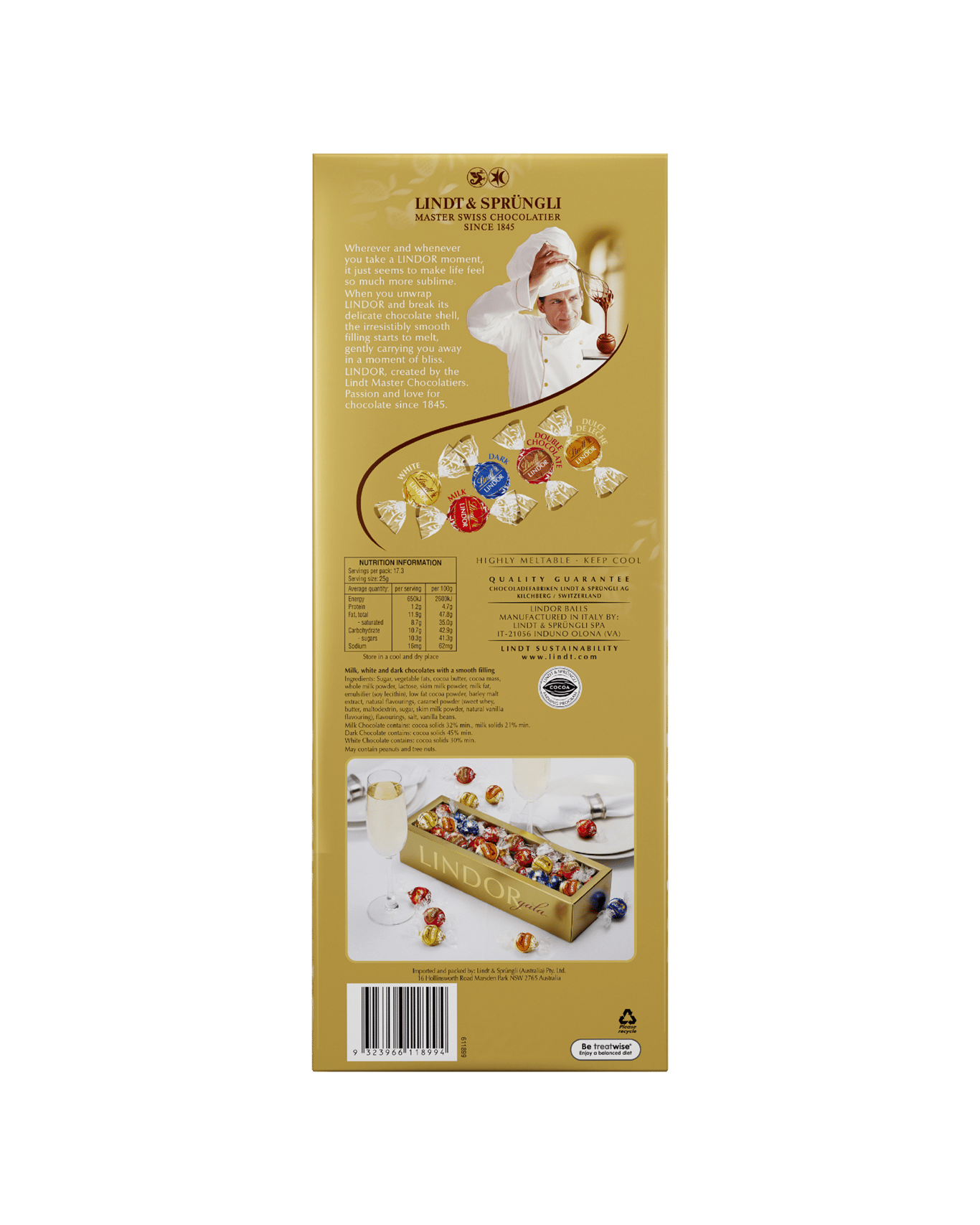 Buy Lindt Lindor Chocolates Champagne Gala Box 433g Online @Lowest Price