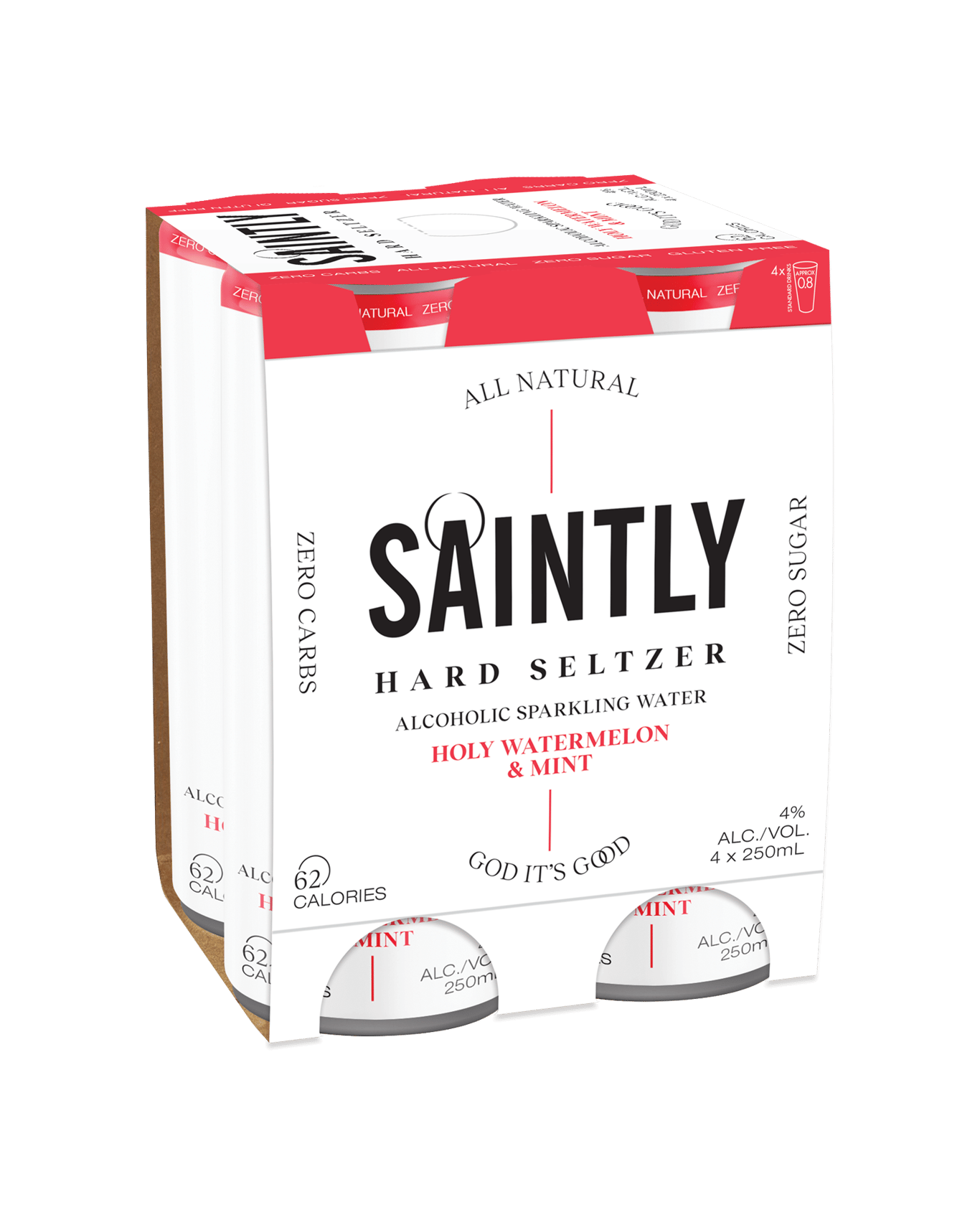 Saintly Hard Seltzer Holy Watermelon & Mint 4% Cans 250ml (Unbeatable ...