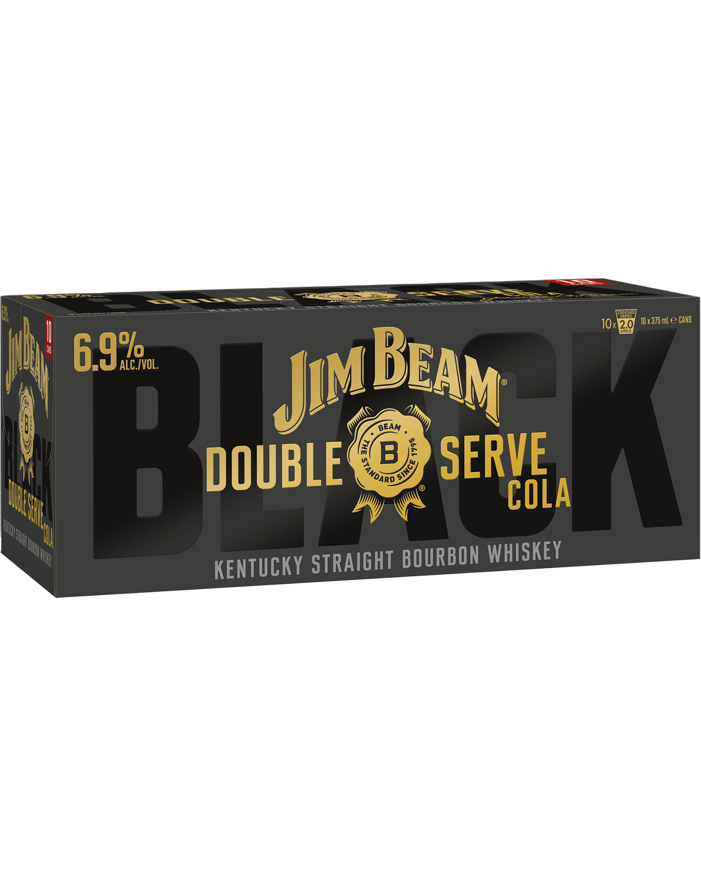 Buy Jim Beam Black Double Serve Bourbon & Cola 6.9% 10 Pack Cans 375ml ...