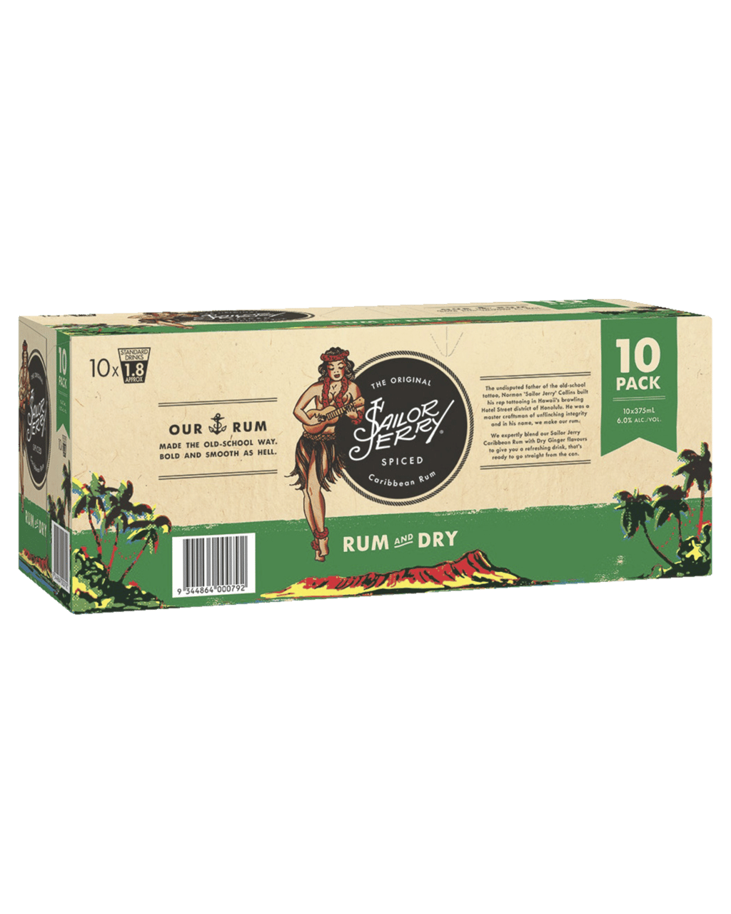 Sailor Jerry Spiced Rum Dry 10x375ml Boozy
