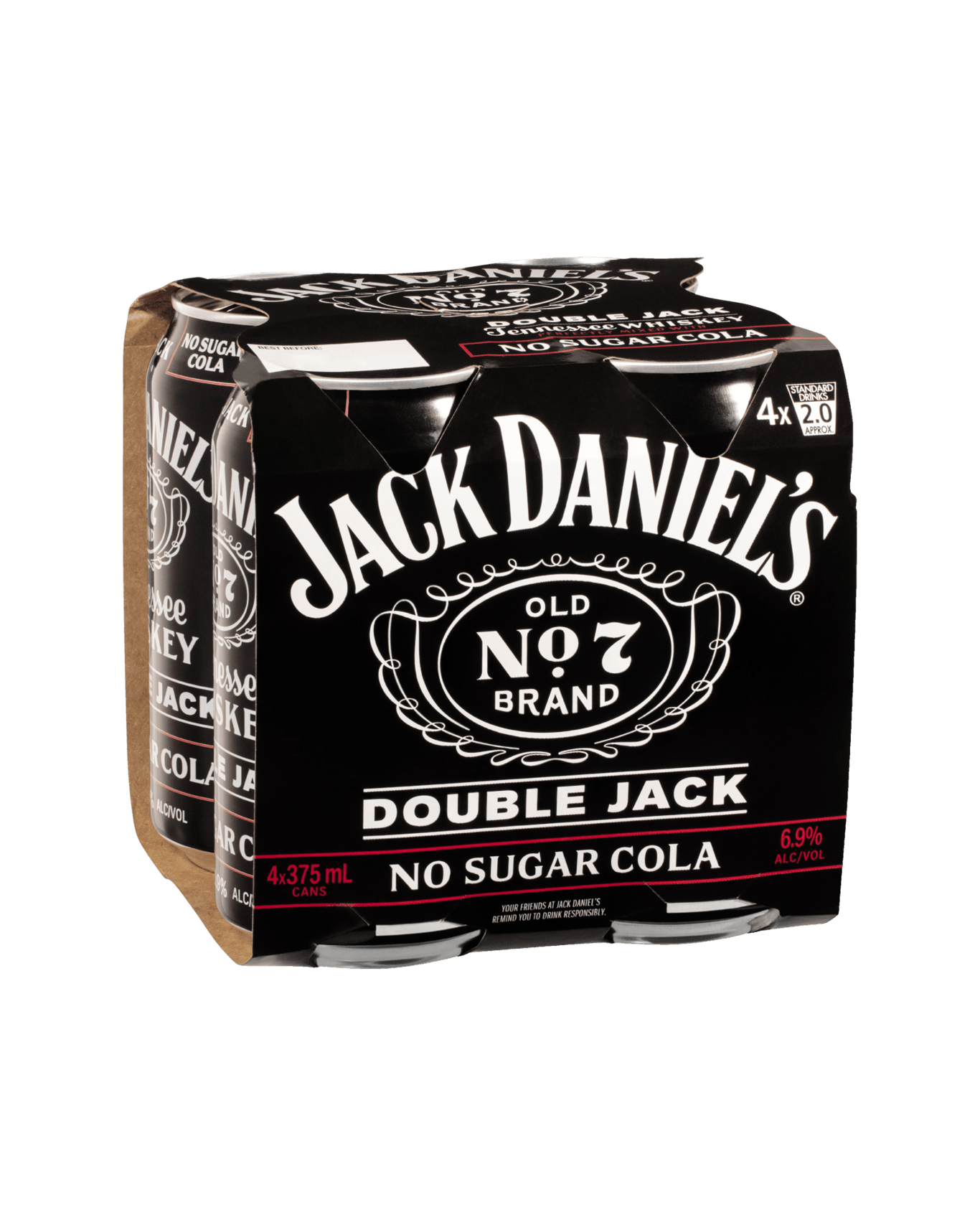 Buy Jack Daniel's Double Jack Whiskey & No Sugar Cola Cans 375ml Online ...