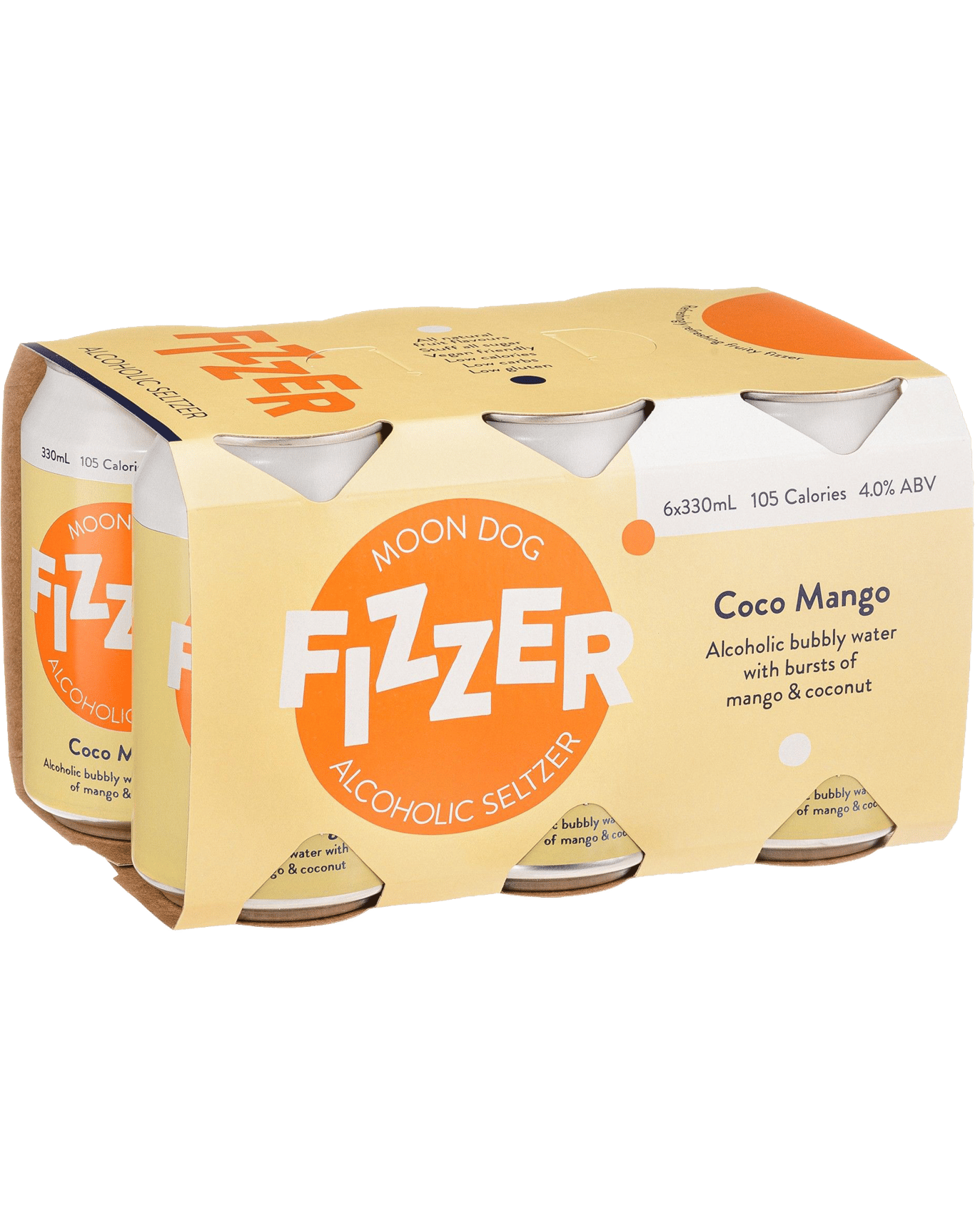 Buy Moon Dog Fizzer Alcoholic Seltzer Coco Mango Cans 330ml Online (Low ...