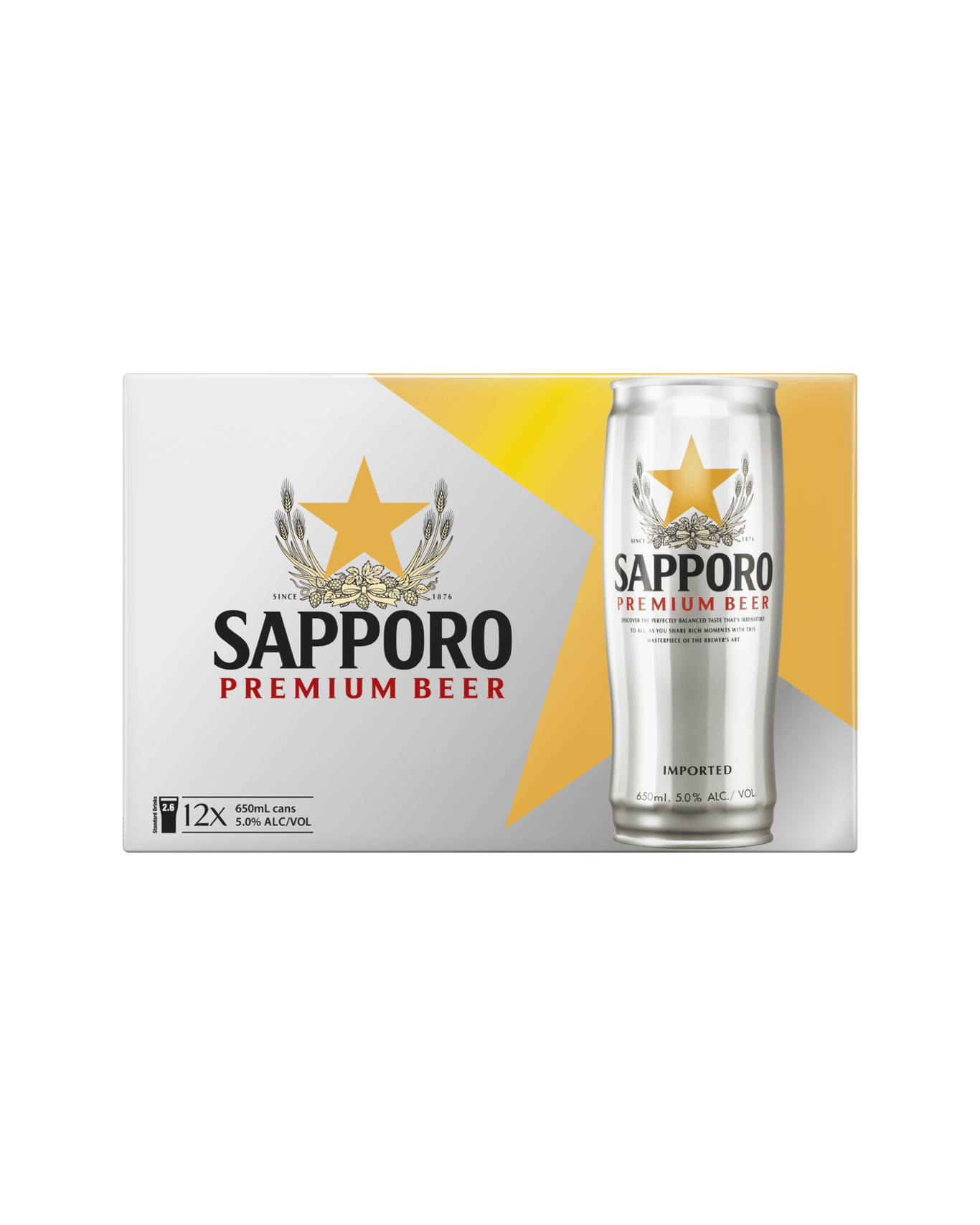Sapporo Premium Lager Cans 650ml (Unbeatable Prices): Buy Online @Best ...