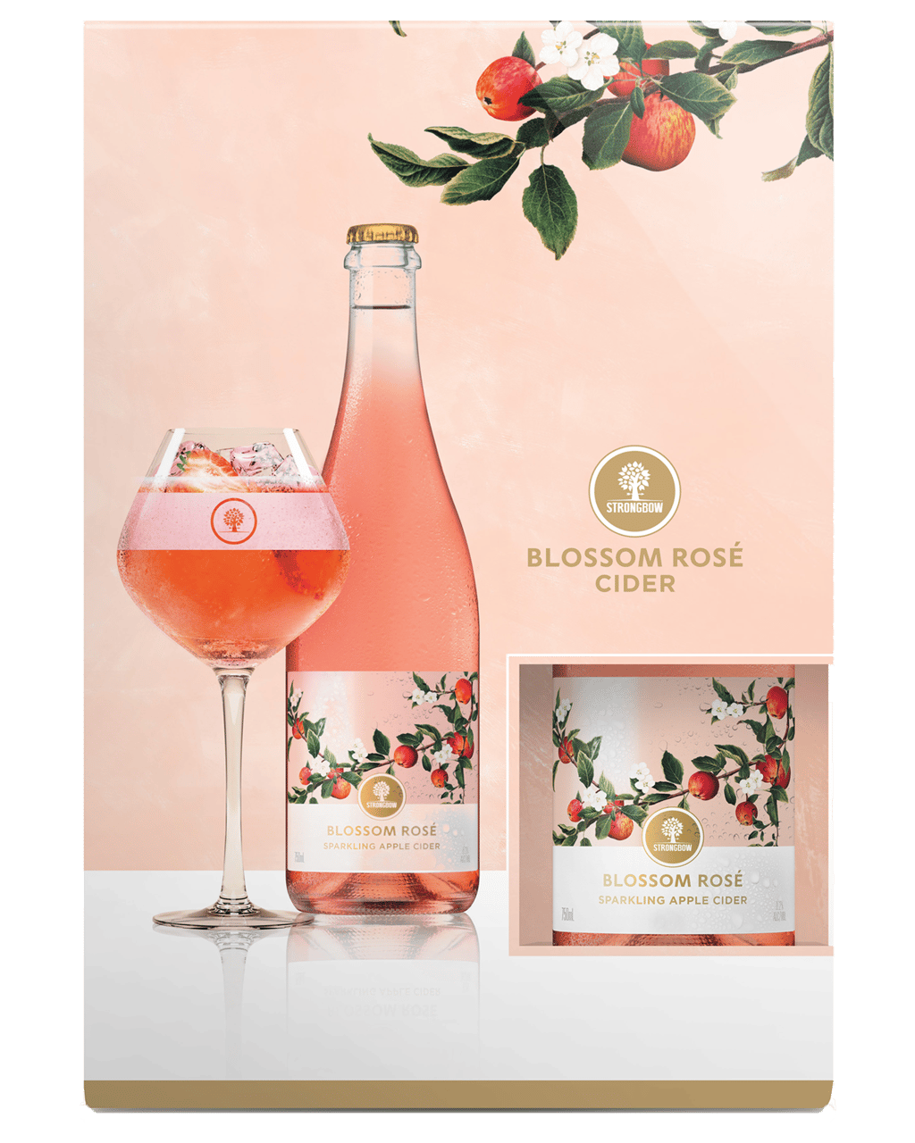 Buy Strongbow Blossom Rosé Sparkling Apple Cider Gift Pack 750ml Online ...