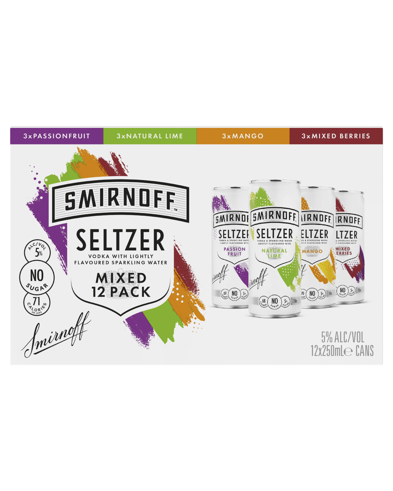 Buy Smirnoff Seltzer Mix Pack 12x250ml Online @Lowest Price