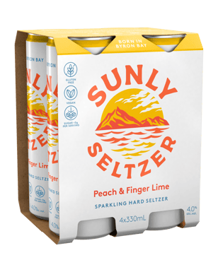 Buy Sunly Seltzer Sunly Seltzer Peach & Fingerlime 330ml Can Online ...