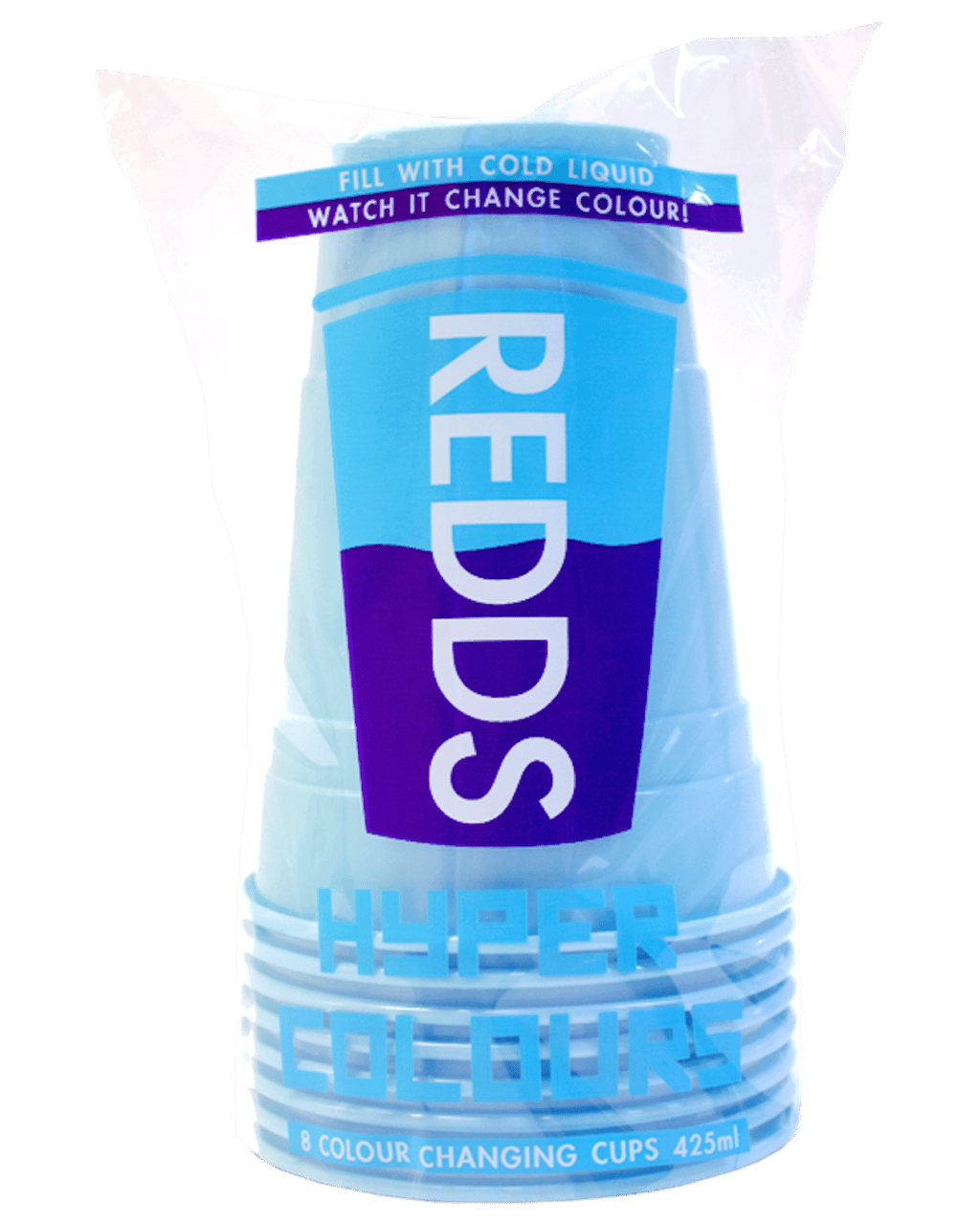 Buy Redds Hyper Colours Cups, Mixed Blue + Purple Colour Changing Cups ...