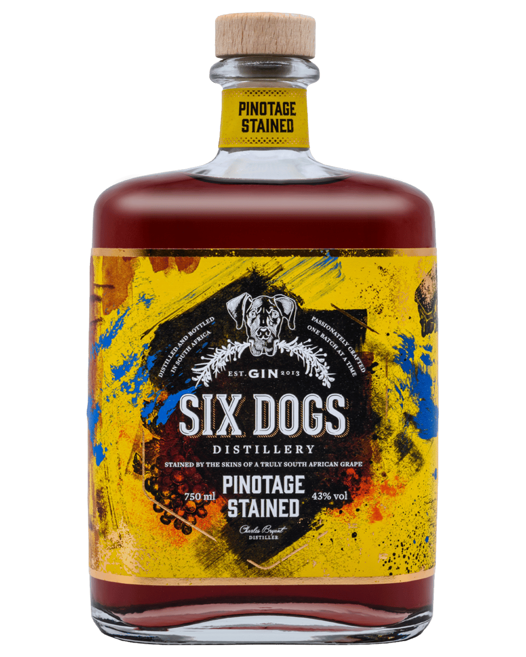 Six Dogs Gin Pinotage Stained 750mL - Boozy