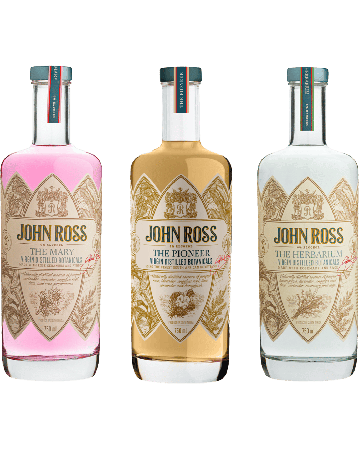 Buy John Ross The Pioneer, The Mary & The Herbarium 0% Gin Trio Pack ...