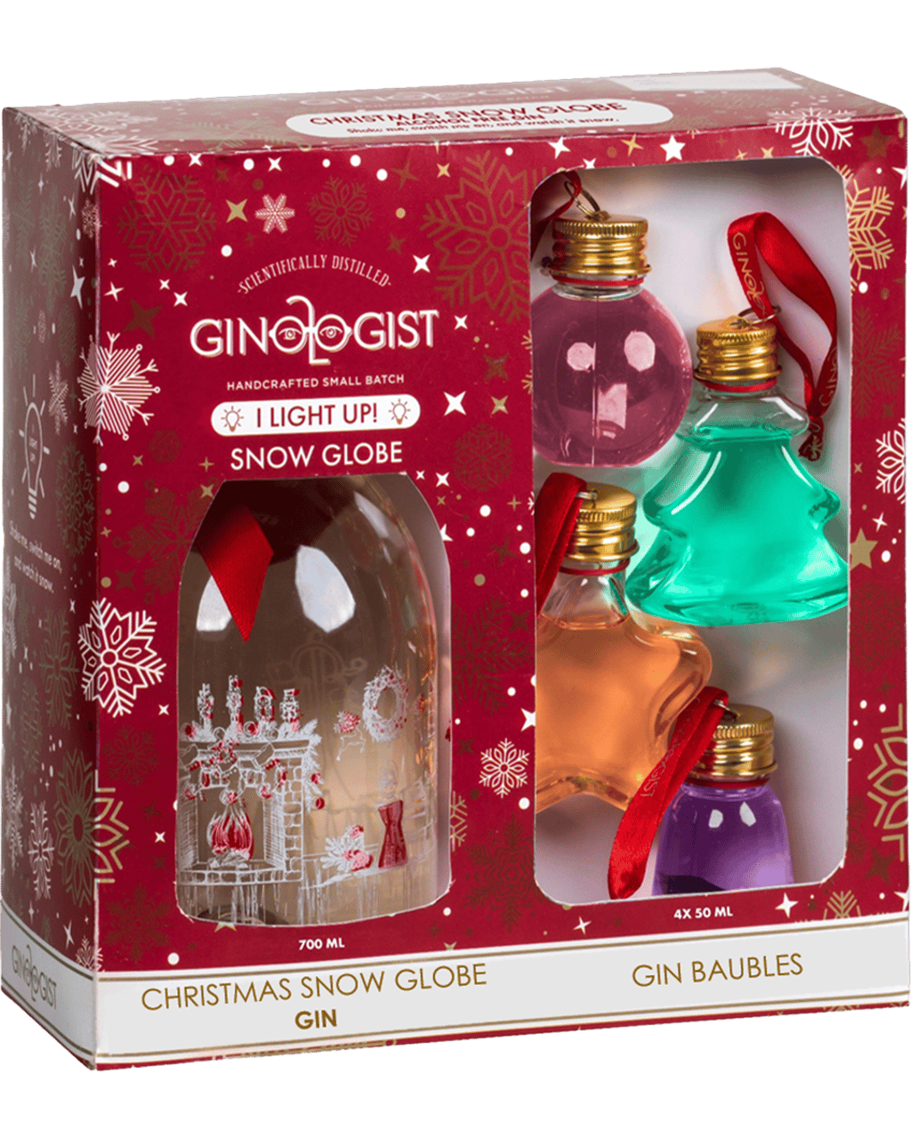 Buy Ginologist Snowglobe Christmas Gin 700ml & Gin Baubles 4x50ml Pack ...