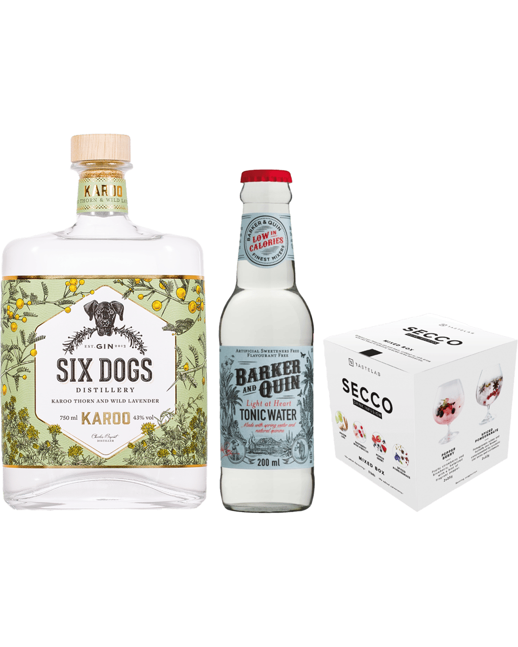 Buy Six Dogs Wild Lavender Gin, Grapefruit Tonic, Mixed Secco Gift Pack ...