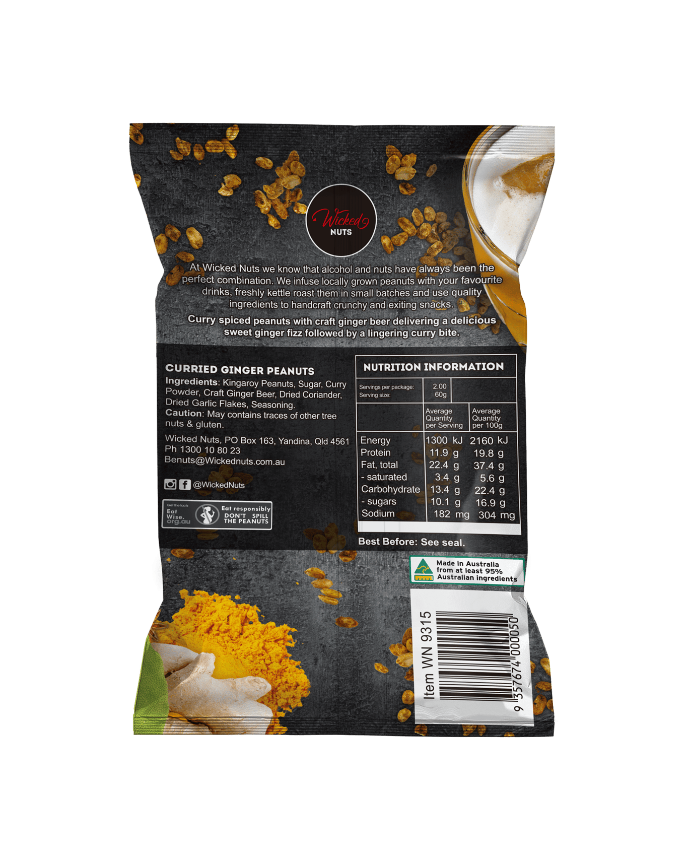 Wicked Nuts Ginger Beer & Curry Peanuts (Unbeatable Prices): Buy Online ...