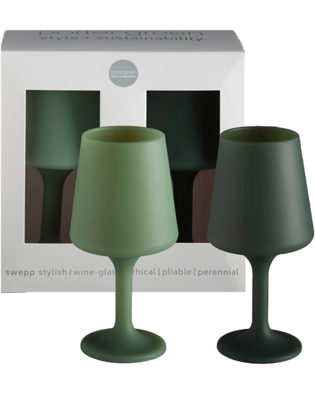 Buy Porter Green Sage + Olive - Swepp - Silicone Unbreakable Wine ...