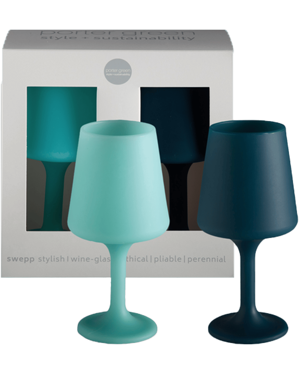 Buy Porter Green Mist + Ink - Swepp - Silicone Unbreakable Wine Glasses ...