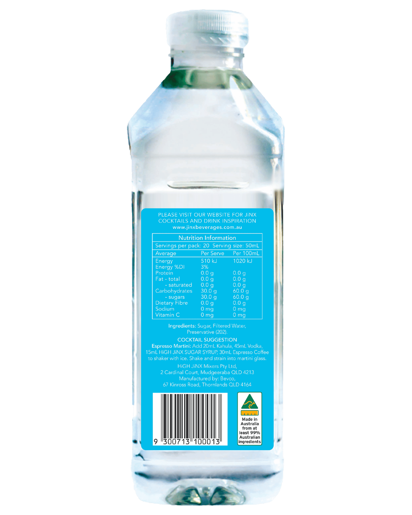 Buy High Jinx Mixers Sugar Syrup Cocktail Mix 1l Online (Low Prices ...