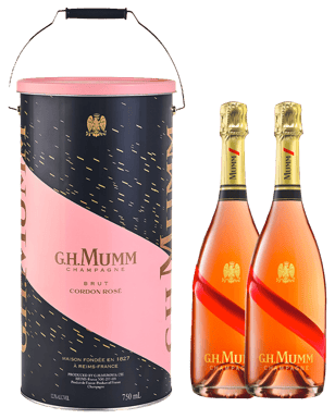 Buy Mumm Rosé Brut Nv 2 Bottle Ice Bucket Gift Tin Online @Lowest Price