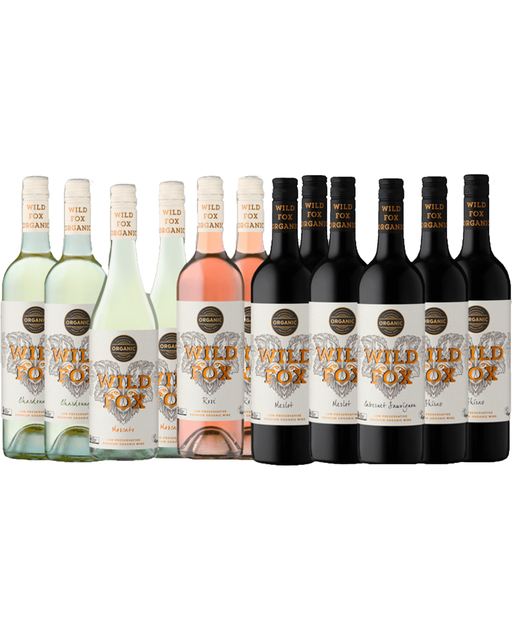 Buy Wild Fox Organic & Vegan Mixed 12 Pack Of White Rose & Red Wines ...