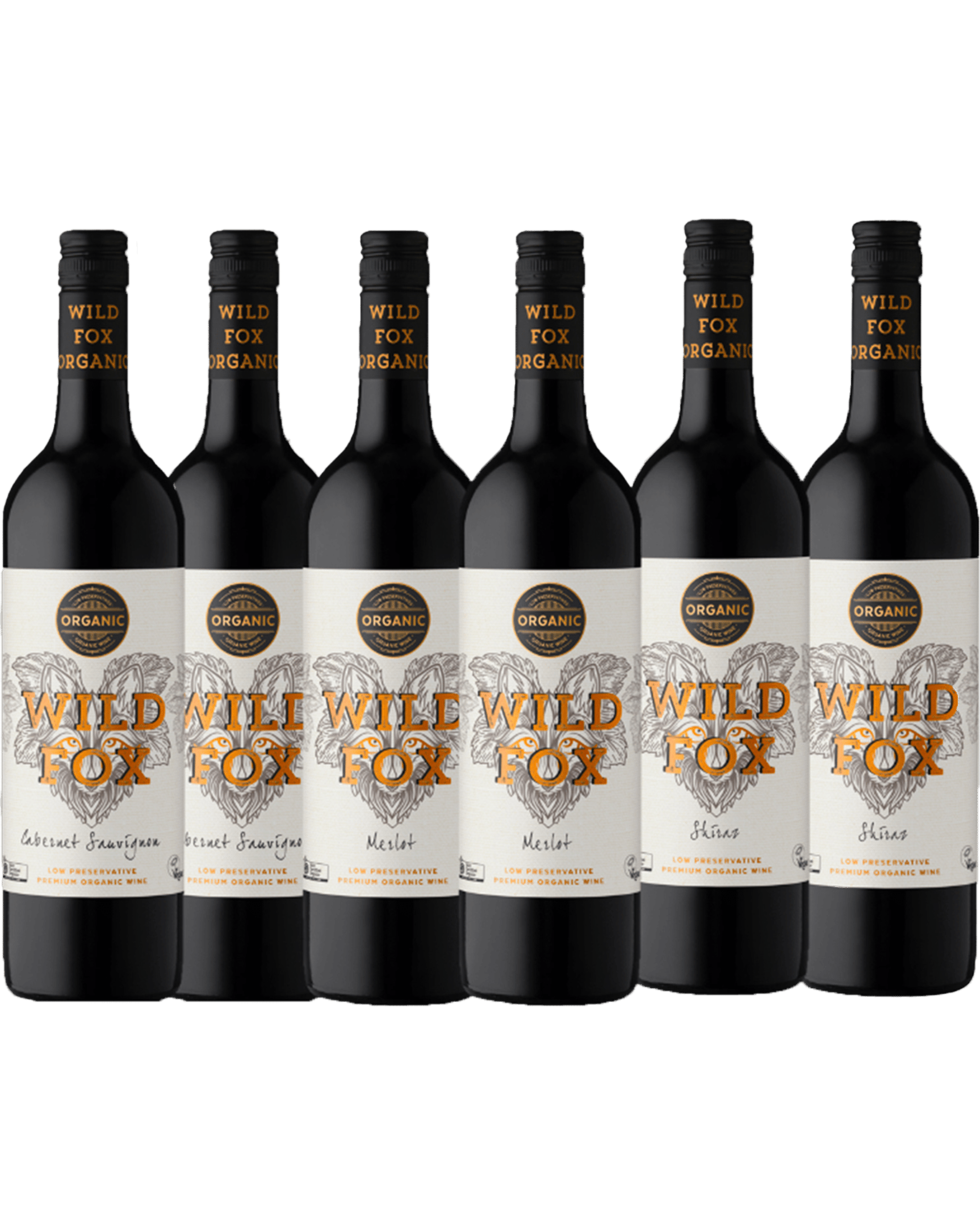 Buy Wild Fox Organic & Vegan Mixed 6 Pack Of Red Wines Online @Lowest Price
