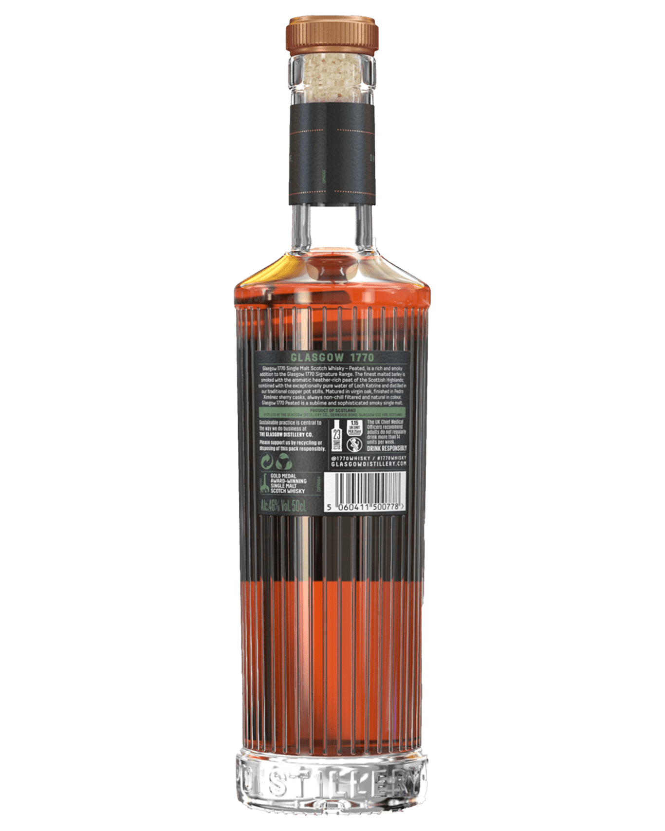 Buy Glasgow 1770 Single Malt Scotch Whisky Peated 500ml Online @Lowest ...