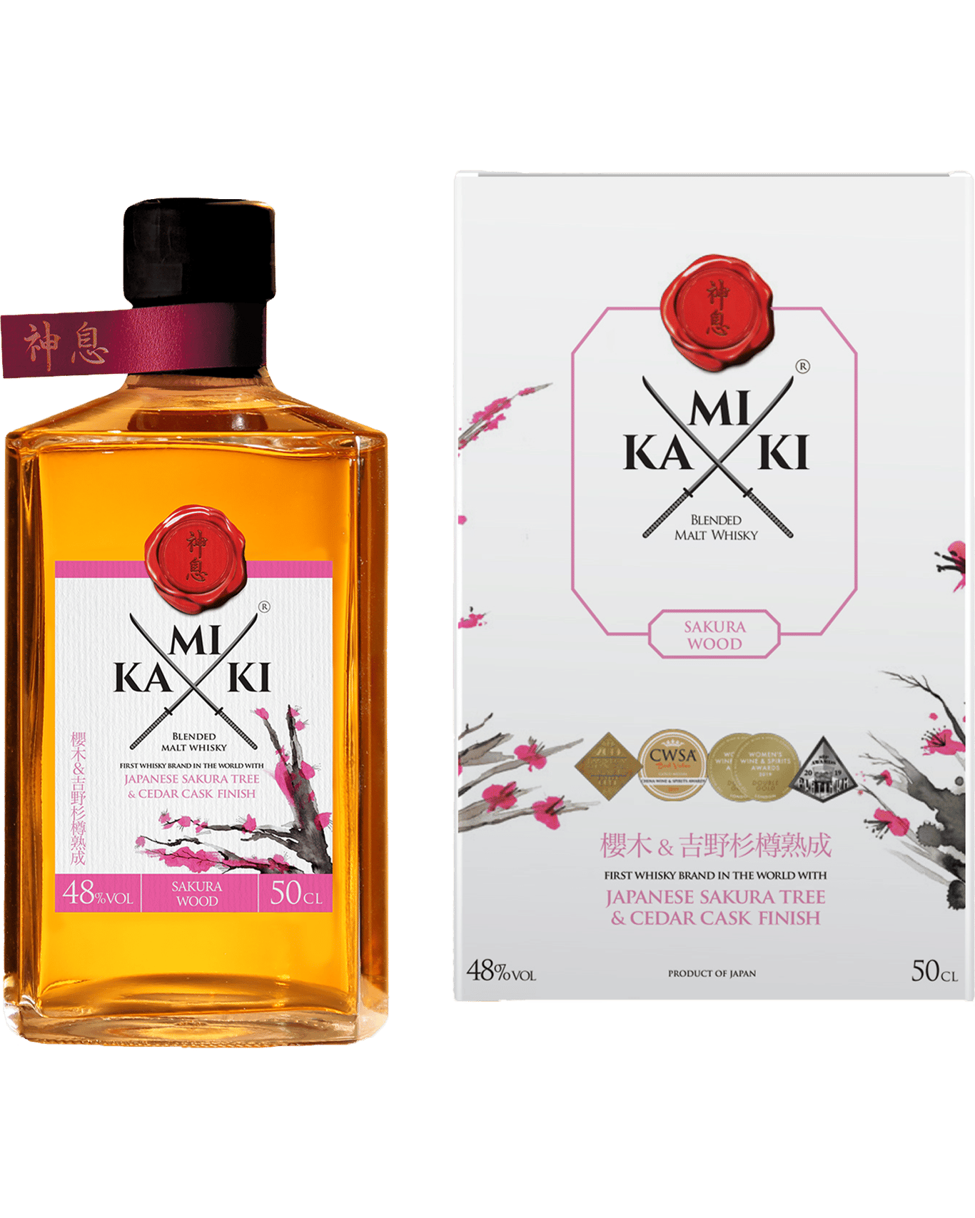 Kamiki Japanese Whisky Japanese Sakura Blended Malt Whisky 500ml ...