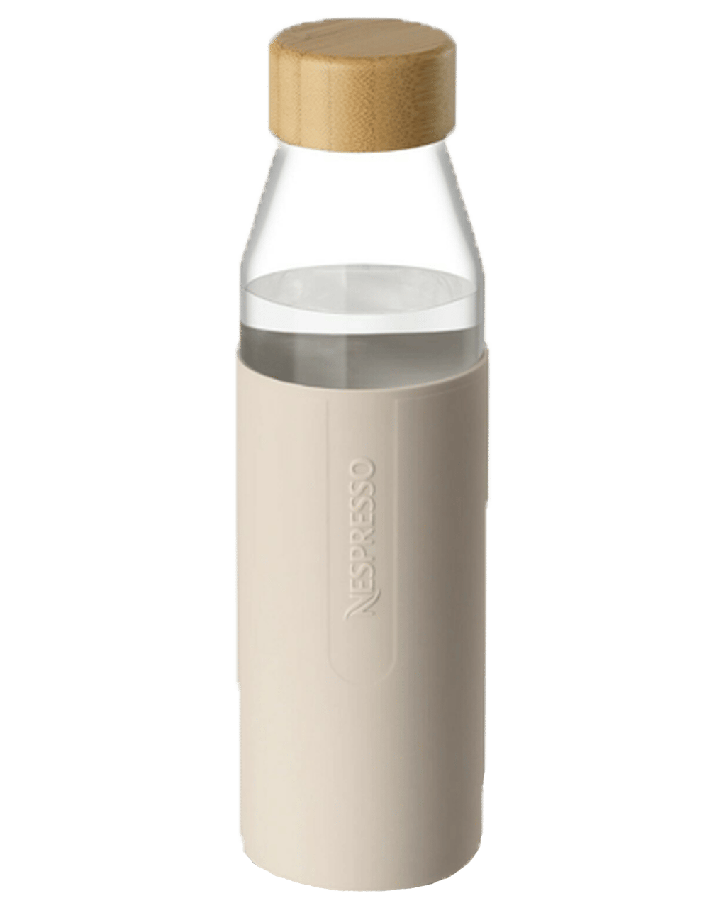 Buy Nespresso Bamboo Reusable Glass Water Bottle With Silicone Sleeve ...