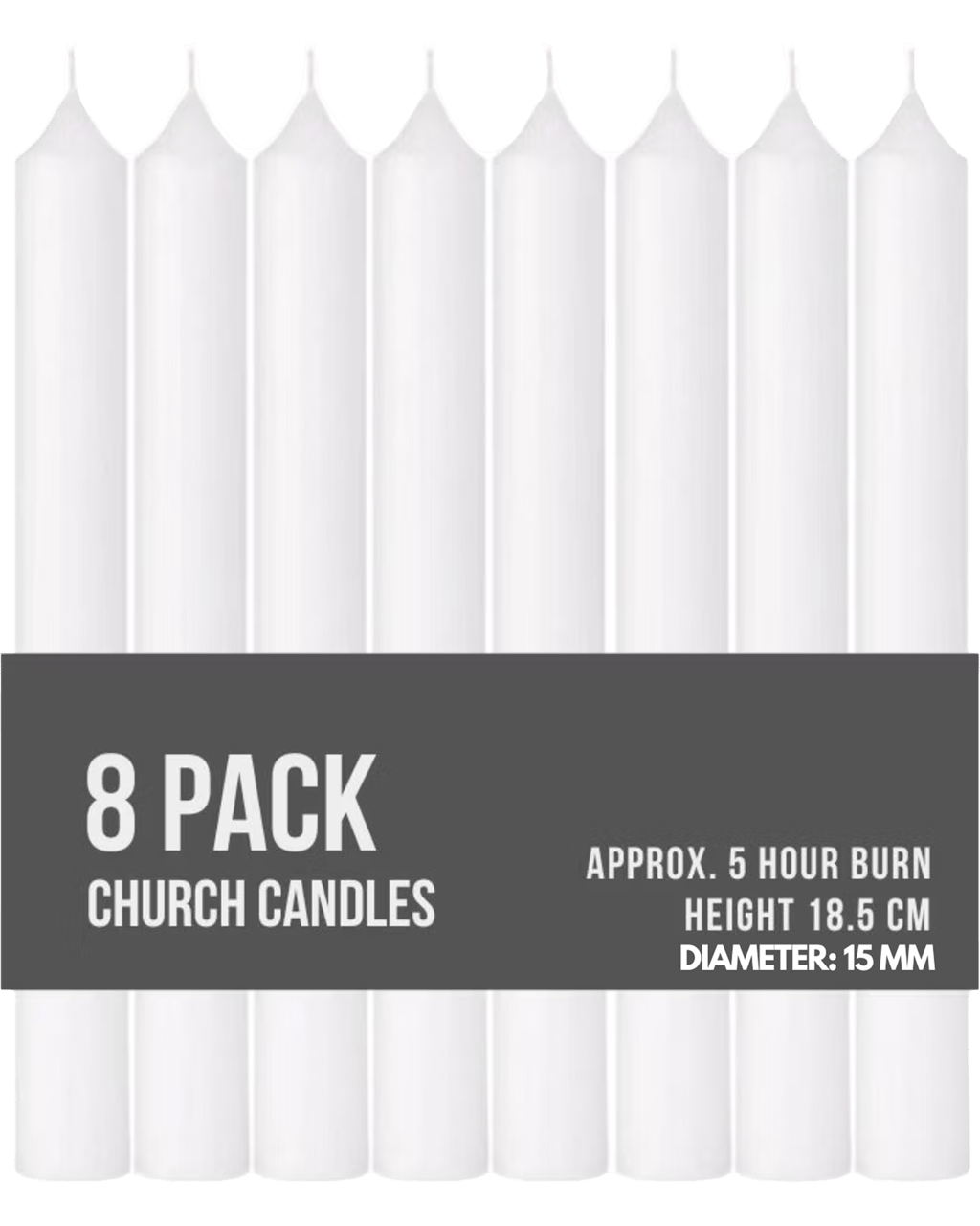 Buy Br Church Candles Dinner Wax Pillar Wedding Table White - Unscented ...