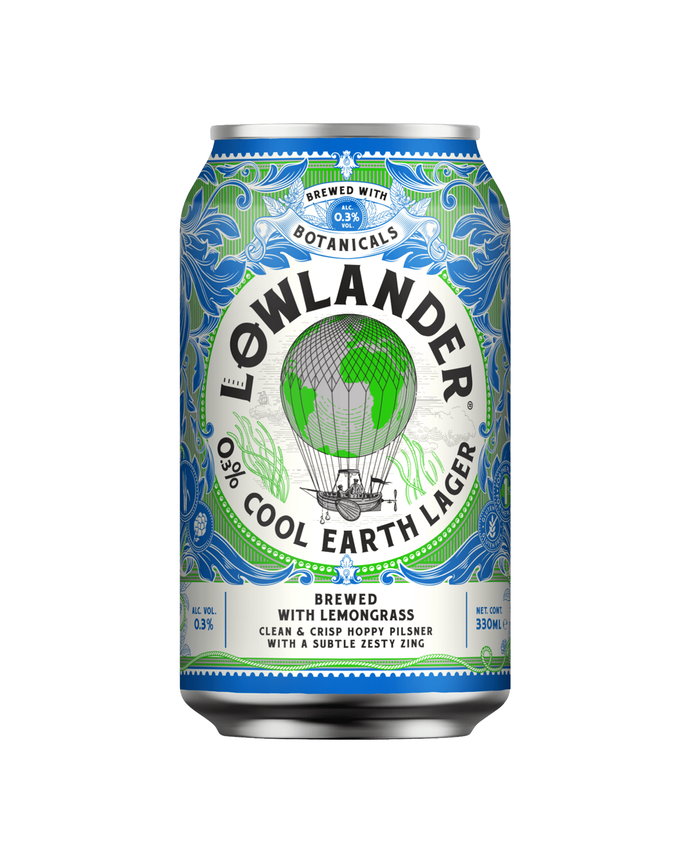 Buy Lowlander Botanicals Non-alcoholic Cool Earth Lager Cans 330ml ...
