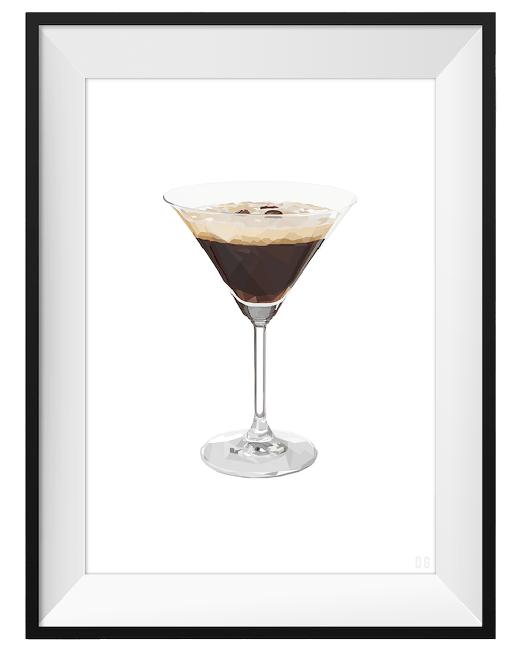 Dg Designs Espresso Martini A4 Black Frame - Boozy