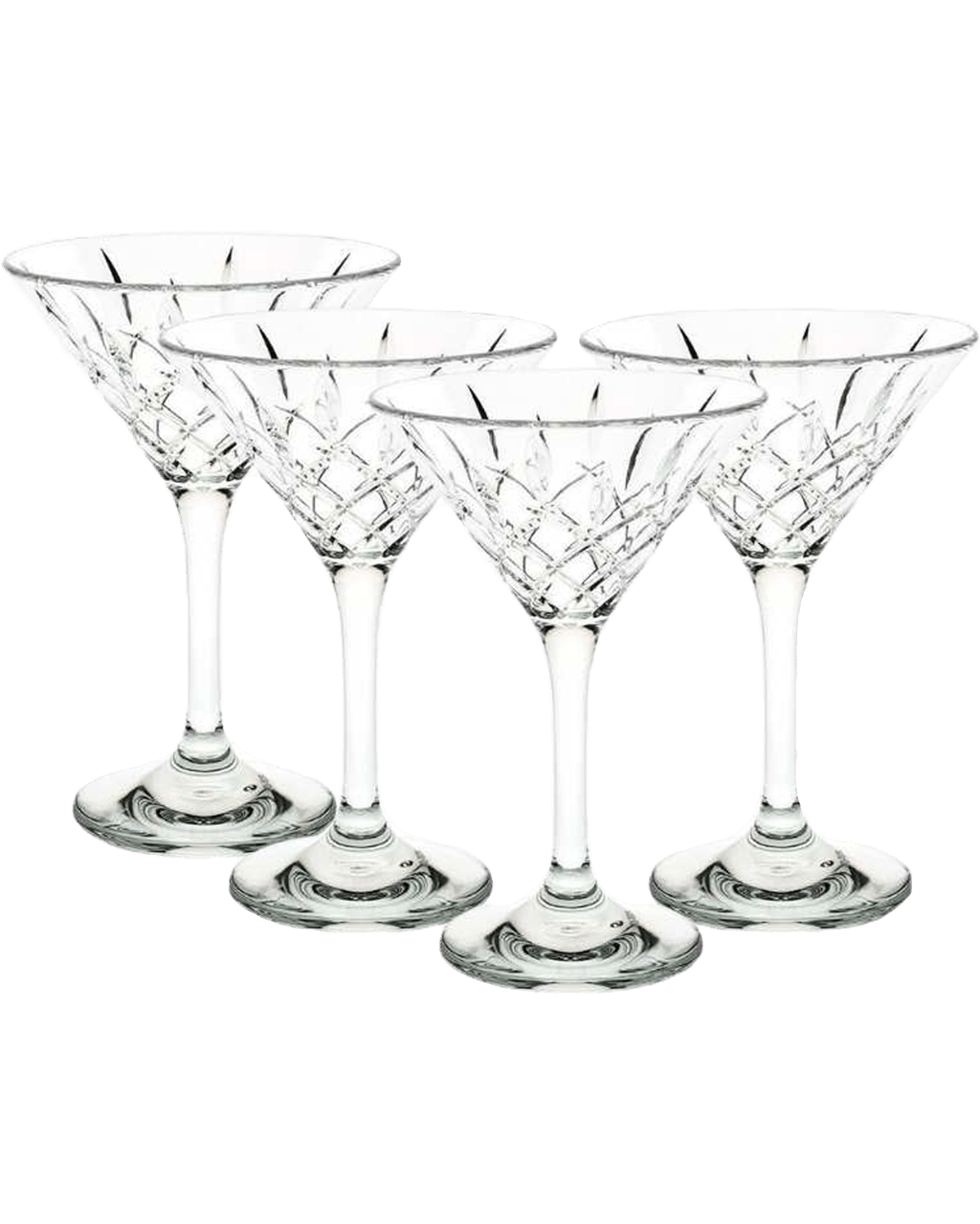 Buy D-still Drinkware Unbreakable Diamond Cut Martini Glass Set 235ml ...