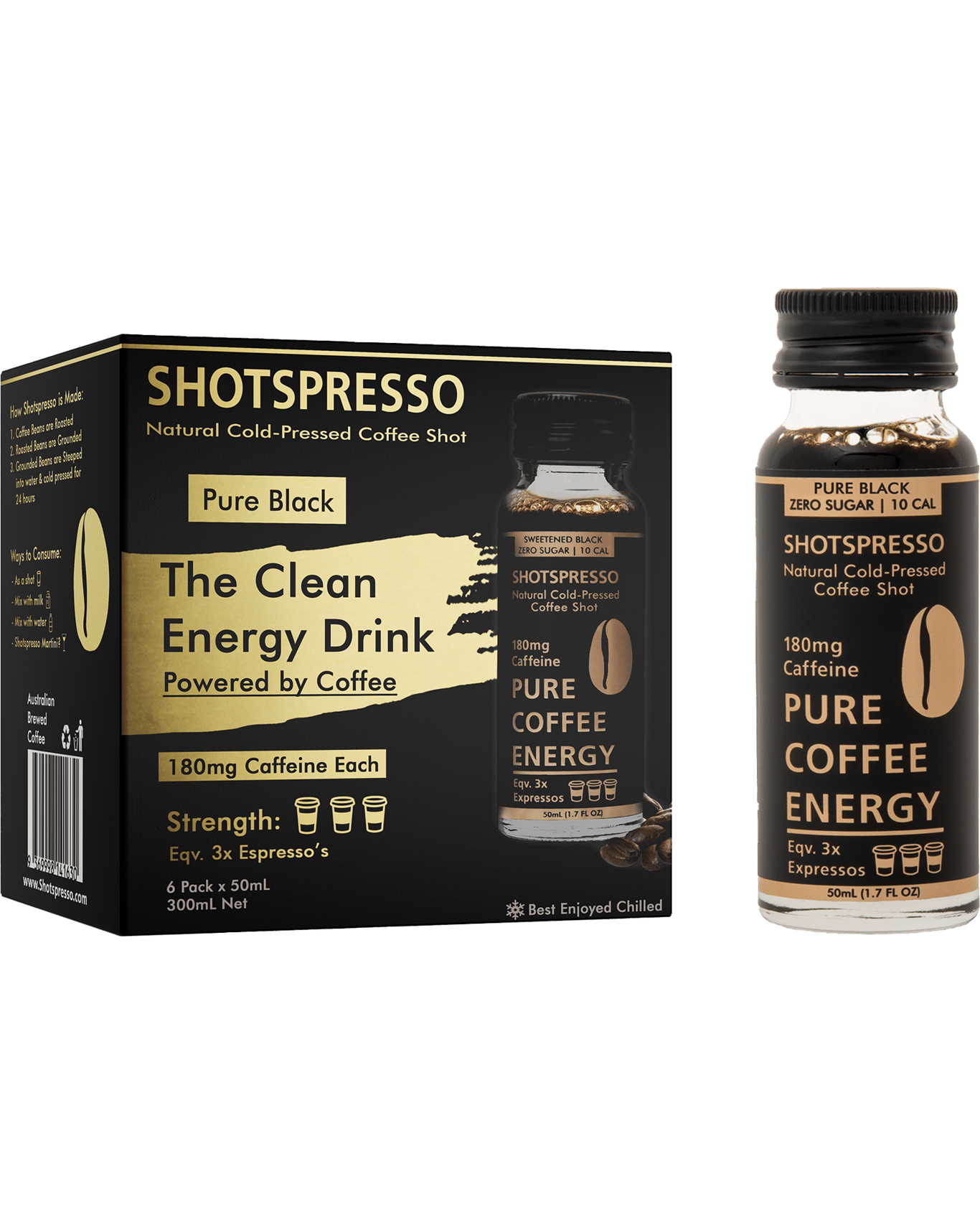 Buy Shotspresso Energy Coffee Shot - 50ml (pure Black) Online @Lowest Price