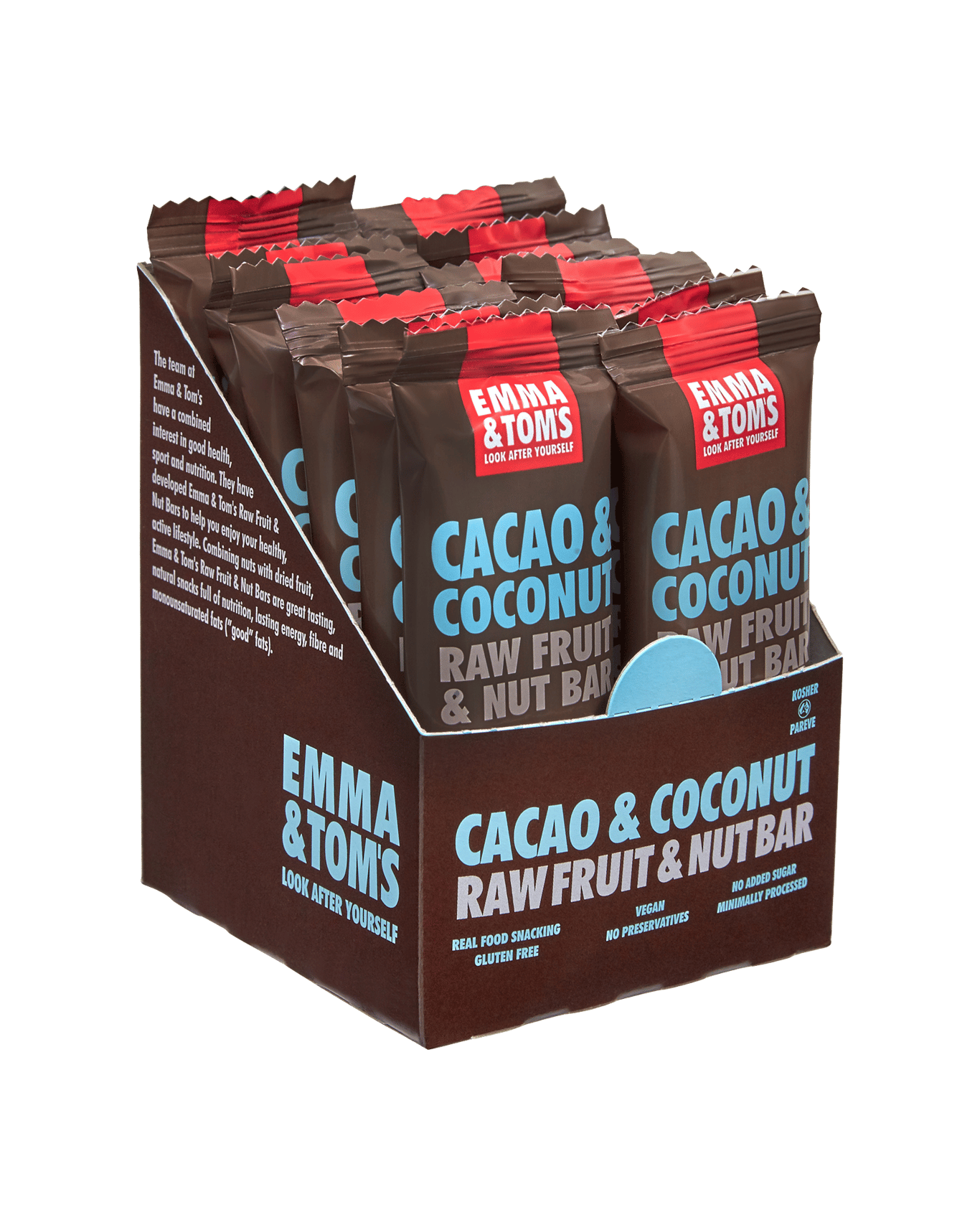 Buy Emma & Tom's Cacao & Coconut Raw Fruit And Nut Bar (box Of 12 X 35g ...