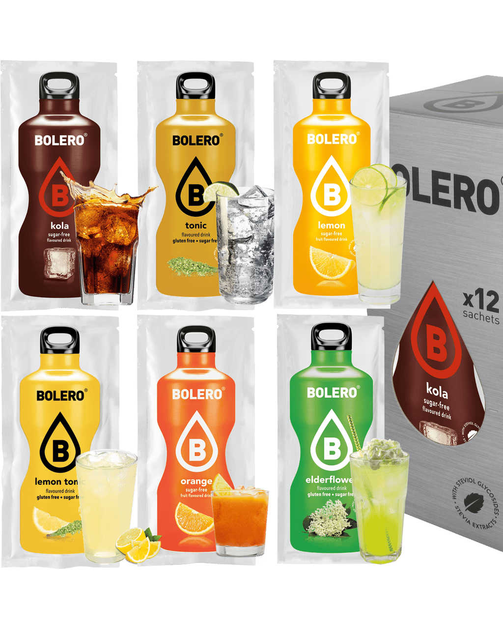 Buy Bolero Instant Soft Drinks, 12 Sachets, 6 Different Flavours, Sugar ...