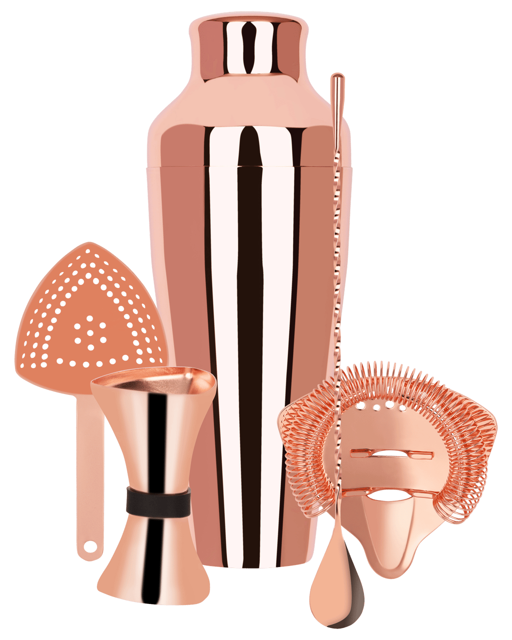 Buy Zanzi Cocktail Set W/2pc Shaker Rose Gold 5pc Online (Low Prices ...