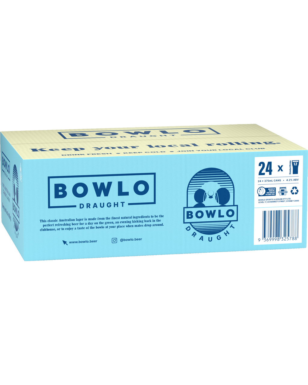 Buy Bowlo Draught Beer 375ml X 24 Case Online @Lowest Price