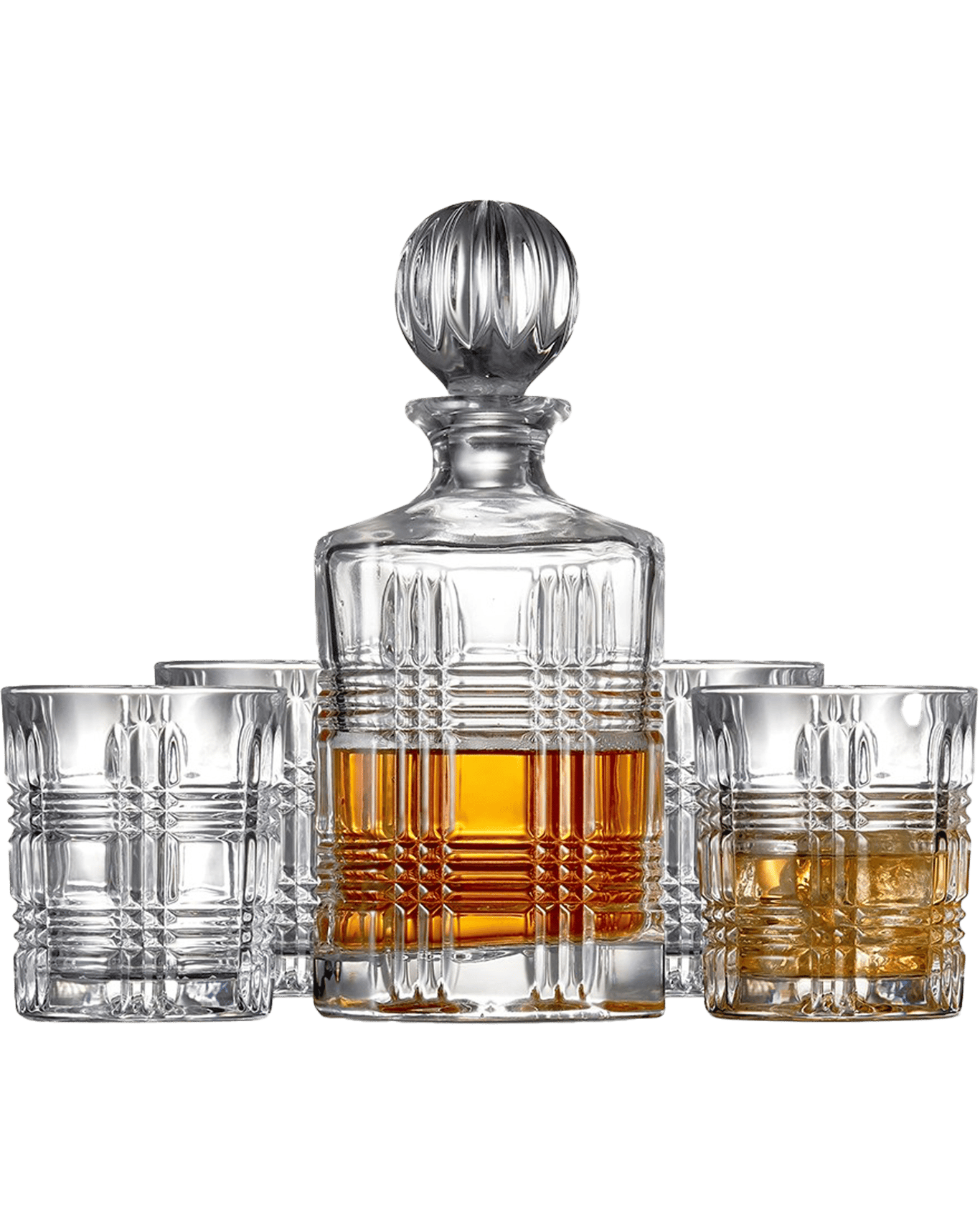 Buy Salt & Pepper 5pc Bond Tartan Whisky Drink Set Glass Decanter ...