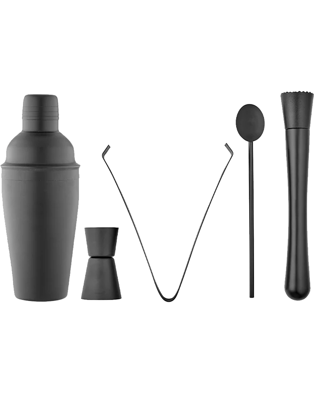 Buy Tempa 5pc Aurora Matte Black Cocktail Set Jigger/shaker/muddler ...