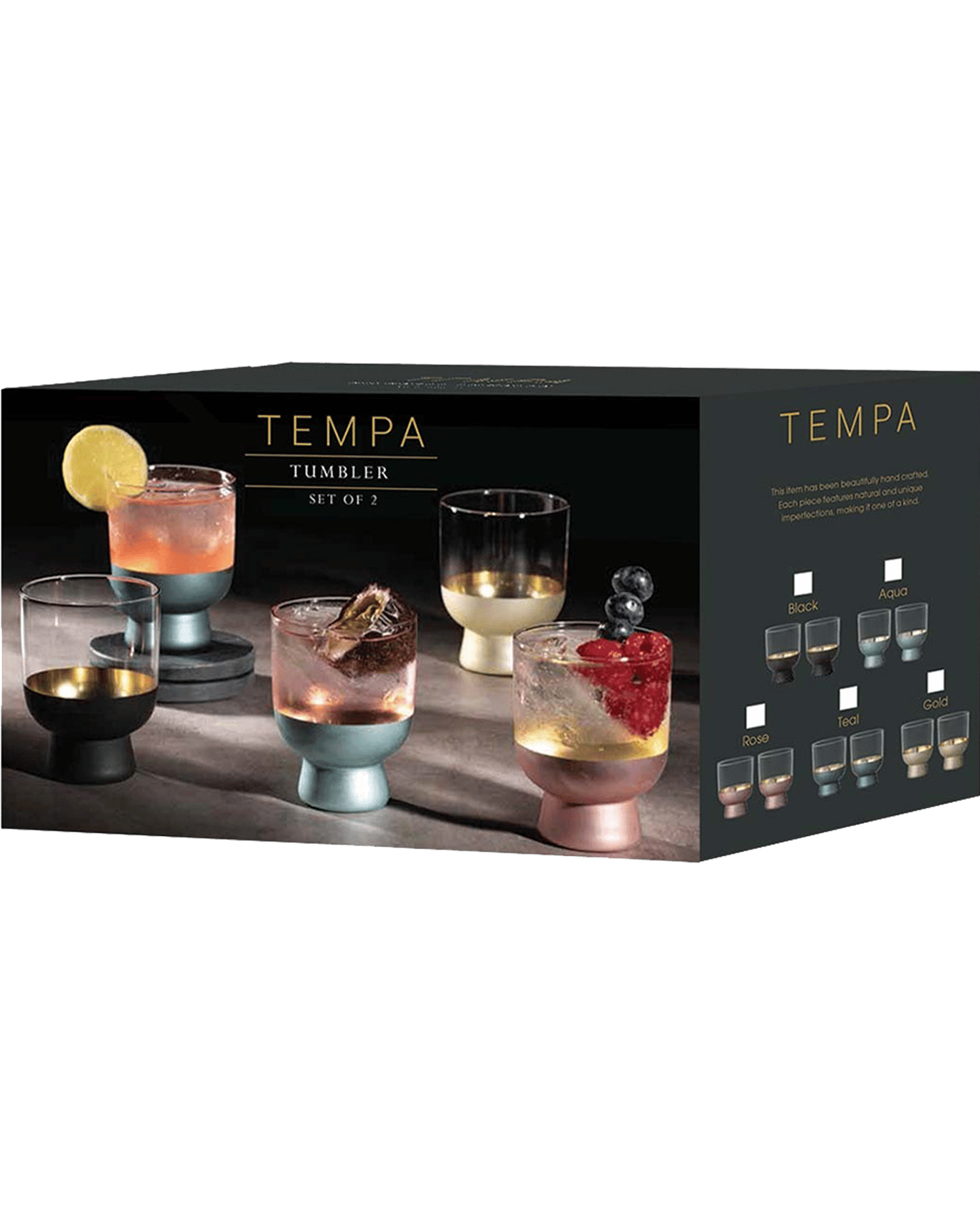 Buy Tempa Aria Glass Tumbler Cocktail Water/juice Cup Drinkware Rose ...