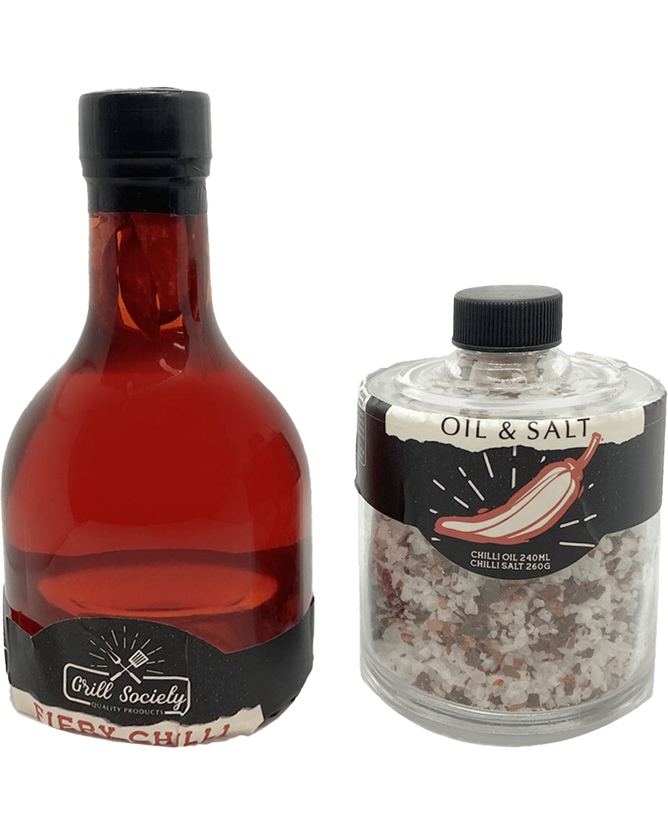 Buy Grill Society Fiery Chilli Oil/salt Spicy Combo Bottle Hot Oil ...